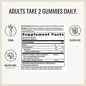 Nature’s Way Turmeric Ginger Gummies, Protect Against Free Radicals*, Support Antioxidant Pathways*, 260mg Turmeric per Serving, 60 Gummies