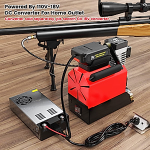 GX PUMP E-L2 Portable 18V Cordless PCP Air Compressor,4500Psi/300Bar, Oil-Free, Powered by 1 x 7.8Ah Lithium-Ion Battery (Included) or 110v to 18V Converter (Sold Separately) for Home Outlet