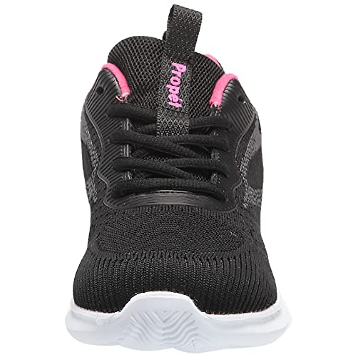 Propét Women's TravelBound Pixel Sneaker, Black/Pink, 10