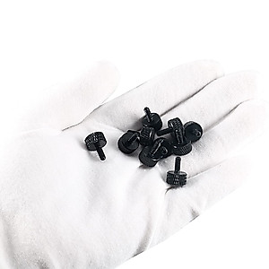uxcell Computer PC Graphics Card M3x8mm Fully Threaded Knurled Thumb Screws Black 10pcs