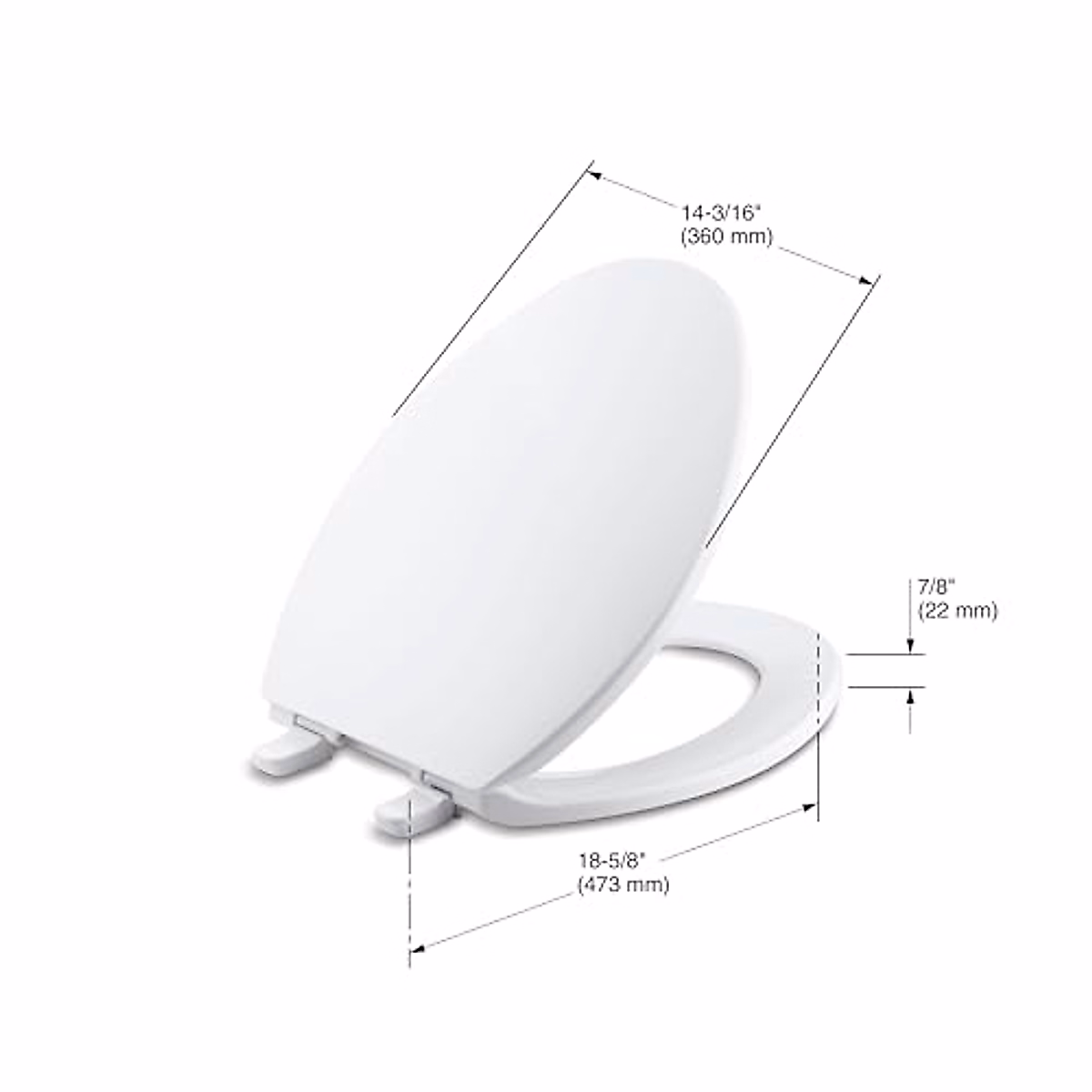 KOHLER K-4774-47 Brevia Elongated Toilet Seatwith Quick-Release Hinges and Quick-Attach Hardware for Easy Clean in Biscuit