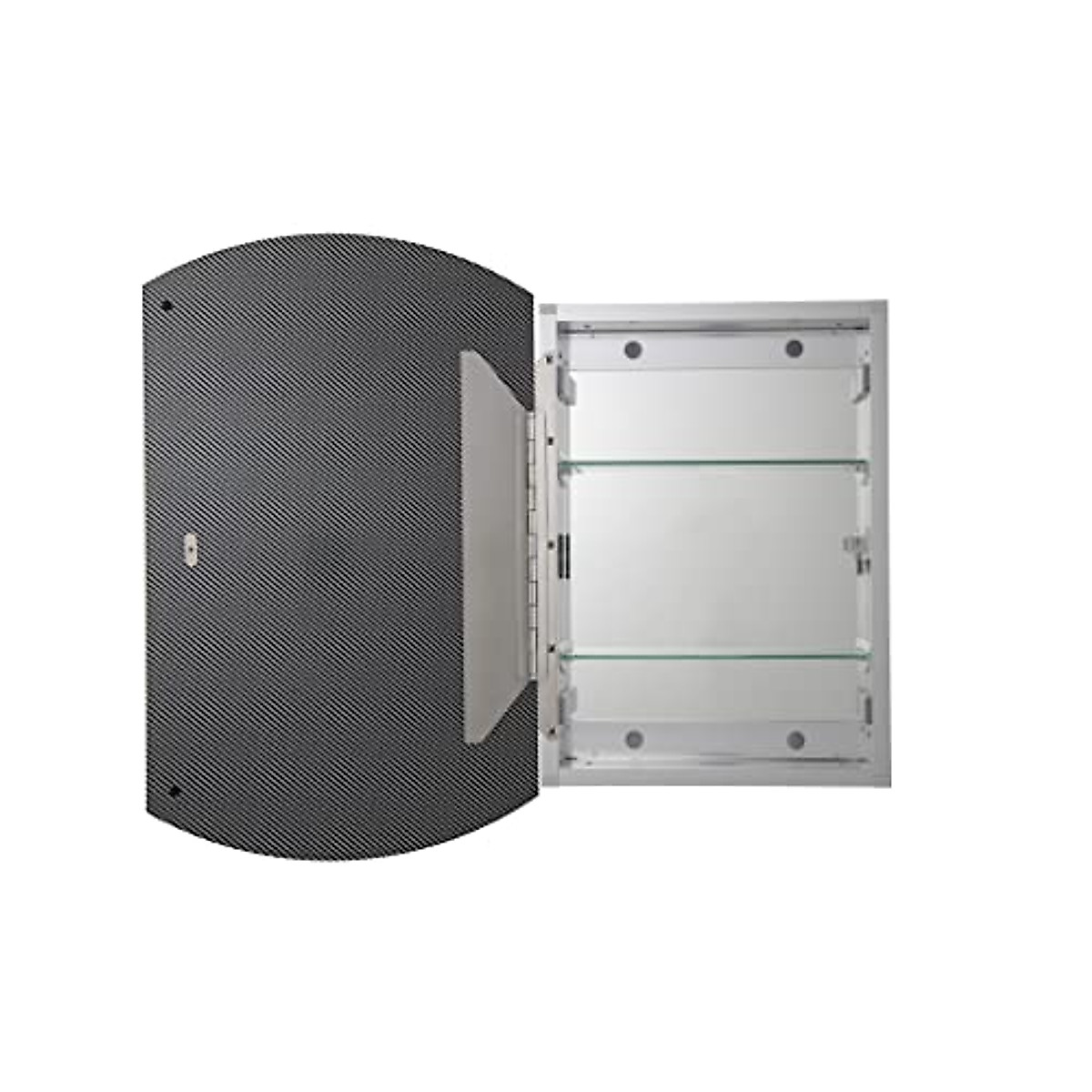 Croydex Sirena, Recessed or Surface Mount, Hang 'n' Lock Easy Installation Medicine Cabinet, 16W x 26H, Aluminum