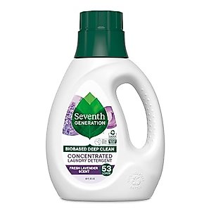 Seventh Generation Concentrated Laundry Detergent, Stain Fighting Formula, Fresh Lavender scent, 40 oz (53 Loads)