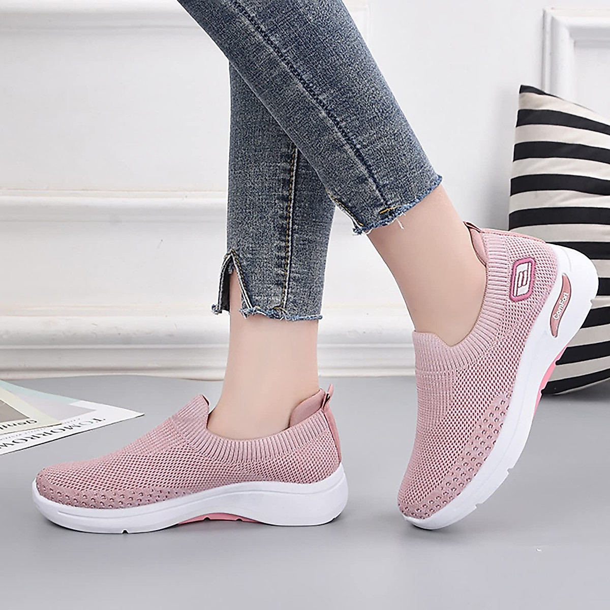 ZHOUXINGB Summer Sandals for Women Sexy, Womens Sandals Rain Sandals Latin Water Shoes Retro Shoes Fashion Heels Basketball Slip On Sneakers Women No Back Pink