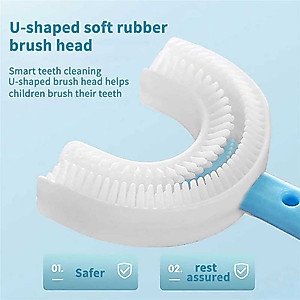4 Packs Kids U Shaped Toothbrush, Silicone Bristles Massage Gums, Manual Toothbrush Oral Cleaning,360° All-Round Oral Cleaning, U-Shaped Training Toothbrushes for Kids Children Baby for Childrens
