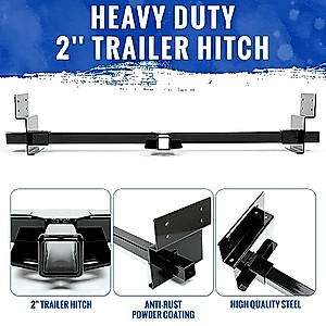 HECASA 2" Trailer Hitch Adjustable Compatible with Universal RV w/Frames up to 72 Inches Powder Coated Steel