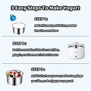 JoyMech Yogurt Maker, Compact Greek Yogurt Maker Machine with Constant Temperature Control, Stainless Steel Container, 1 Quart for Home Organic Yogurt