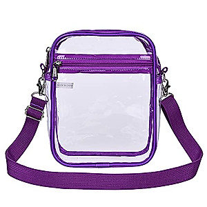 USPECLARE Clear Purse Stadium Approved Clear CrossBody Bag for Men and Women Transparent Messenger Shoulder Bag
