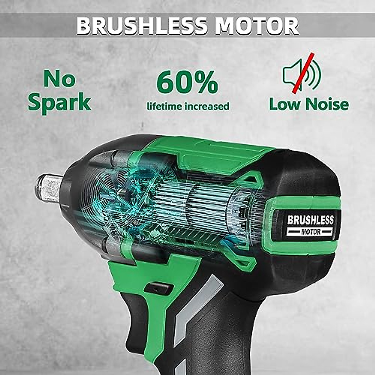 ALTOCRAFT Brushless Cordless Impact Wrench 1/2 Inch,20V High Torque Impact Gun, 4.0Ah Battery,280 ft-lbs(380 Nm),1 Hour Fast Charger,7 Sockets 3 Driver Bits,Belt Clip and Tool Bag