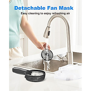 TriPole Handheld Fan Portable Mini Fan, 3 Speeds Foldable Small Personal Fan, Rechargeable USB Desk Fan, Powerful Hand Held Fan Battery Operated for Travel Outdoor Makeup Gifts, Black, 4.2” Fan Cover