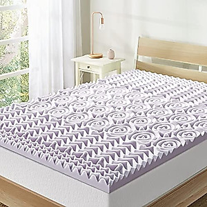 Mellow 2 Inch 5-Zone Memory Foam Mattress Topper, Soothing Lavender Infusion, Queen
