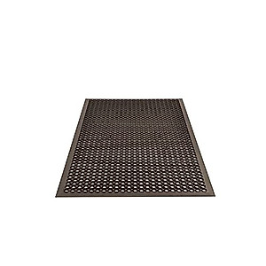 NoTrax 3' x 5' Lightweight Restaurant Rubber Floor Mat with Drainage Holes, Anti-Fatigue Mats, Black, T30 Competitor, T30S0035BL
