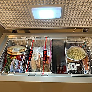 Orgneas Chest Freezer Organizer Bins Deep Freezer Refrigerator Basket Storage Rack Bins Metal Wire Baskets Replacement 2Packs