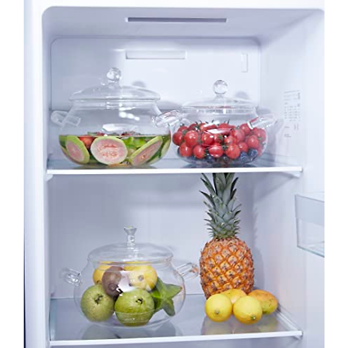 Kityemo 2.8L/95Oz Glass Pans Clear Glass Pots for Cooking with Lids Saucepan with Cover Simmer Pot Heat-Resistant Glass Stovetop Pot And Pan Stockpots for Noodles, Soup, Cereals, Fruits