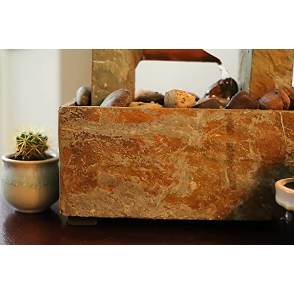 Kenroy Home 51008SLCOP Spillway Indoor Table Water Fountain, Slate and Copper