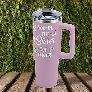 FROOBLEQUIRK Bestie 40oz Stainless Steel Tumbler – Gift for Friends, Birthday & Christmas Present for Women, Sisters & Best Friends