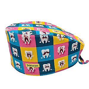 DOKTORAM Skull Cap Tooth and Teeth Color Funny Prints Unisex hat Multicolor