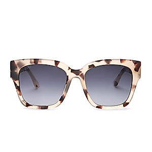 DIFF Bella II Oversized Square Sunglasses for Women UV400 Protection, Cream Tortoise + Grey Gradient