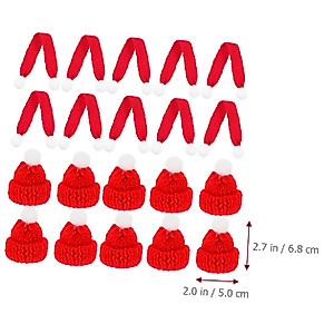 WHAMVOX Mini Beanie and Scarf Set Miniature Santa and Christmas Hats Scarves Bottle Covers for Holiday Decorations