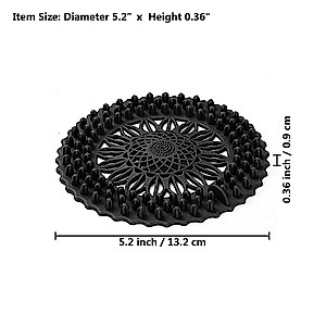 Hair Catcher, Drain Hair Catcher, Shower Drain Hair Catcher, Silicone Hair Stopper, Strainer Drain Protector, Plastic Drain Protector, Suited for Kitchen Bathroom Bathtub Sink, 2 Pcs (Black)