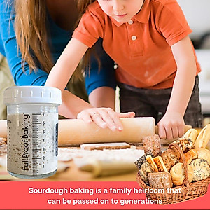 Full Proof Baking Sourdough Starter Kit | 1/2 Hour Guide Video (link) | Two 10oz Glass Smart Jars w/Thermometers, Rulers, Feeding Ratios | Digital Scale | Spatula and Scoop, (Starter Not Included)
