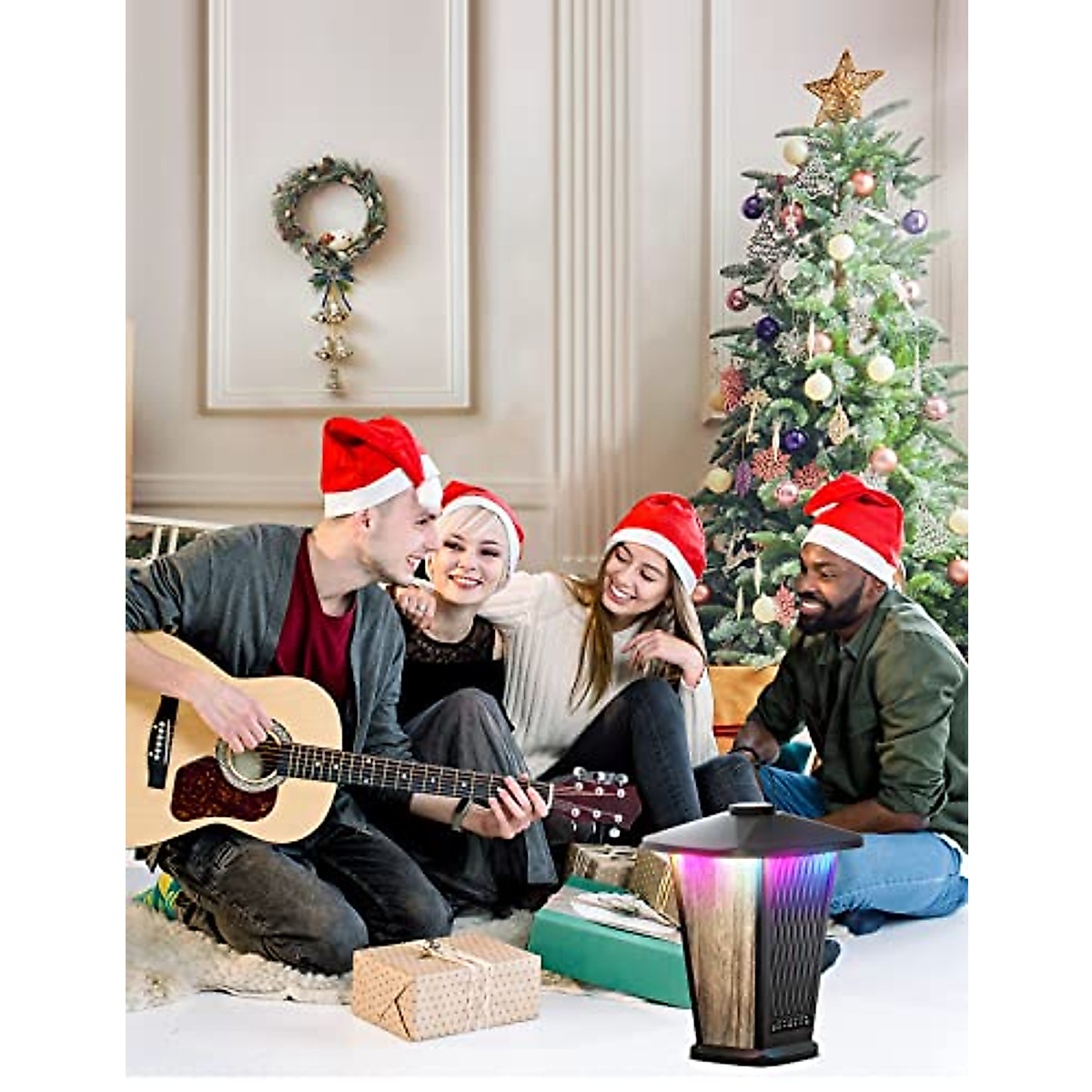 Bluetooth Speaker, 80W Outdoor Waterproof Wireless Speaker with Punchy Bass & Beat-Driven Lights Show, Multi-Sync up to 100 Speakers, Big Loud Surround Stereo Sound System for Party/Pool/Patio, 2 Pack