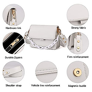 Fashion Purses and Handbags for Womens PU Leather Shoulder Messenger Bags (White)