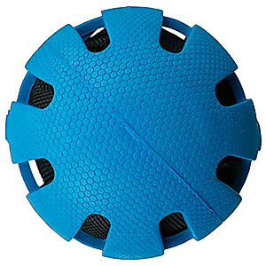 Nerf Dog Crunch and Squeak Rubber Ball Dog Toy, Single, Medium/Large, Blue