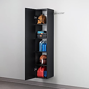 Prepac HangUps 15 in Narrow Garage Storage Cabinet, W x 72" H x 16" D, Black