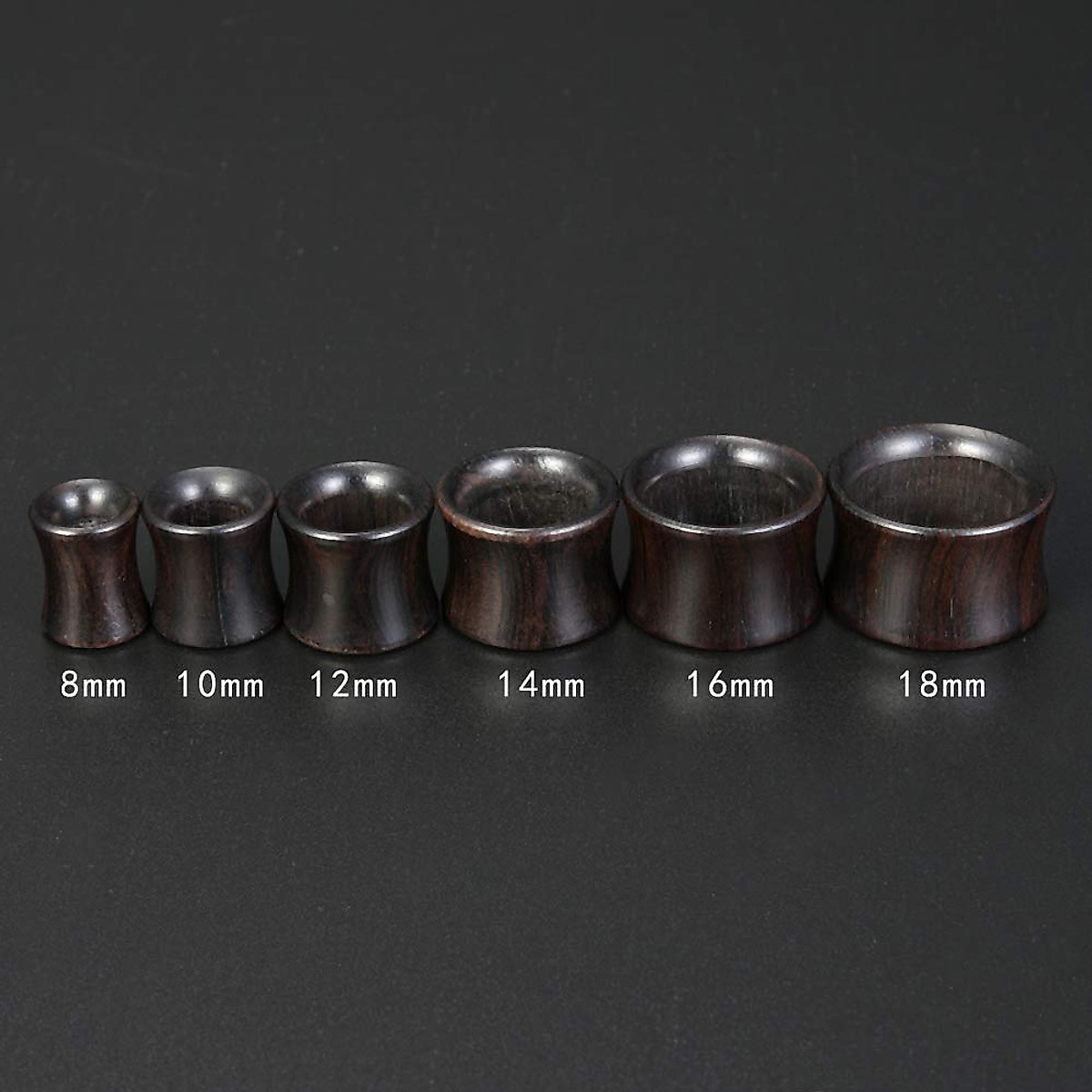 2 Pairs 0G-11/16 Double Flared Brown Organic Wood Wooden Ear Gauges Ear Tunnels Ear Plugs Expander Strecher