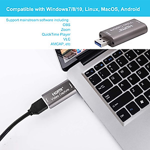 BlueAVS HDMI to USB Video Capture Card 1080P for Live Video Streaming Record via DSLR Camcorder Action Cam (Coffee)