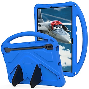 for Samsung Galaxy Tab S9 Plus 12.4" (2023) SM-X810/X816B/X818U Tablet Case for Kids - Durable Lightweight EVA Shockproof Protective Handle Stand Cover for Galaxy Tab S9 Plus 12.4 inch(Blue)