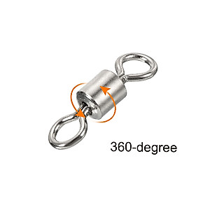 PATIKIL Fishing Barrel Swivels, 40 Pack 125LBS Copper Rolling Hook Line Connector Terminal Tackle for Saltwater Freshwater Fishing, Silver