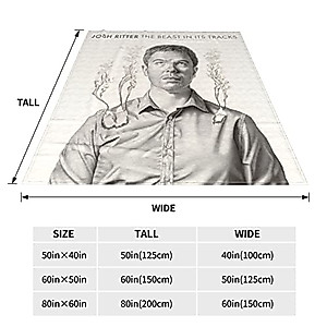 Flannel Blanket Josh Ritter Soft Lightweight Throw Blanket Warm Durable Sofa Couch Decor Beding 50"X40"