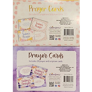CrownJewlz Christian Floral Splash Prayer & Scripture Cards, 2 Assorted Sets (20 ct Each), (PRAY-00-2)