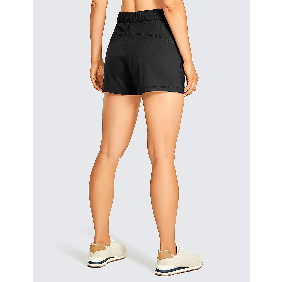 CRZ YOGA Stretch Womens Shorts 3.5'' - Athletic Workout Hiking Shorts for Summer Golf Running Shorts Pockets Dressy Casual Black-3.5'' Medium
