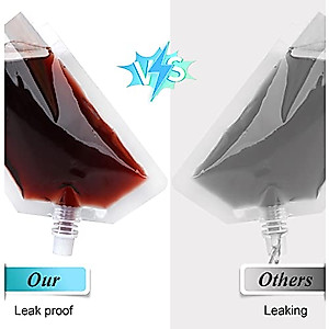 24 Pcs Plastic Flasks, 8 Oz Concealable and Reusable Drink Pouches, Leak-Proof Food Grade Plastic for Travel