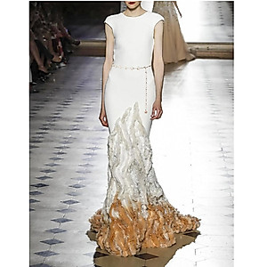 Amiveil Women's Metal Chain Flower Pearl Belts Gold Silver