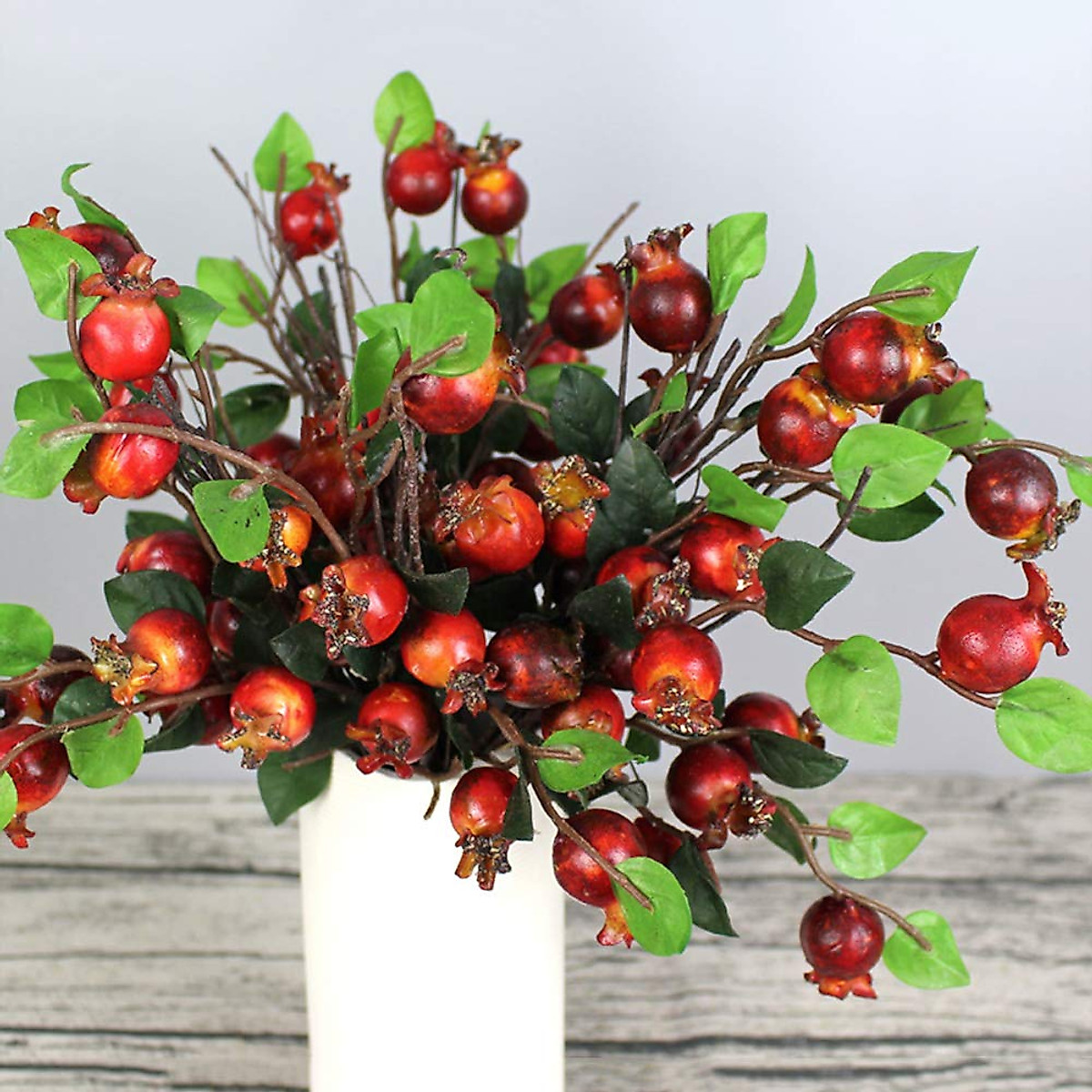 Group of 5 Artificial Rosehip Berries Simulation Pomegranate Fruit Floral Accessories (Red)