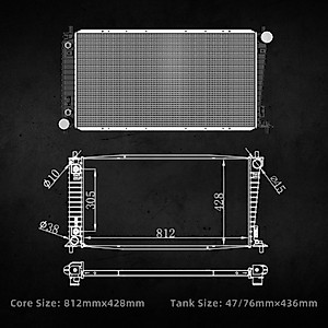 DWVO Radiator Compatible with 2005-2008 Ford F-150 4.2L V6 4.6L 5.4L V8, 2004 Expedition 4.6L, 2004-2006 Expedition 5.4L V8, 06-08 Lincoln Mark LT 5.4L, 05-08 Navigator 5.4L V8 DWRD1082