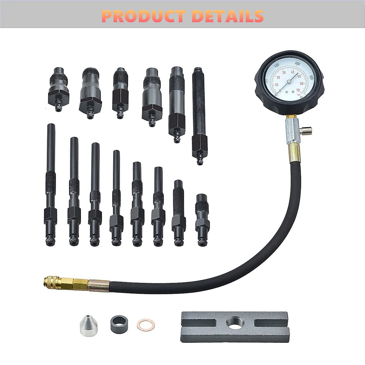 Prokomon 17 pc Diesel Engine Cylinder Compression Tester Tool Kit Set Automotive Compressor