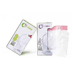 Orino Ultra Strong Small Garbage Bags for Car Bath Room and Office 4 Gallon Drawstring Can Liner 0.7 mil White Unscented 60 Count Cat Litter Trash Bag for Small Trash Bin