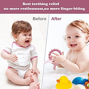 YAPROOM Silicone Teething Keys for 6-18 Month Baby, Infants Toddler Toy Keys, Cute Keys Teether Ring, Soft Teether Toys for Baby Girl