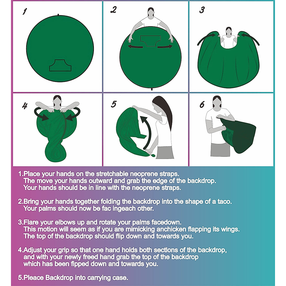 BOYXCO Gen2 Collapsible Portable Webcam Background Chroma Key Greenfor Video Chats, Zoom, Skype, Backdrop Video Calls, Chromakey (58in×58in)