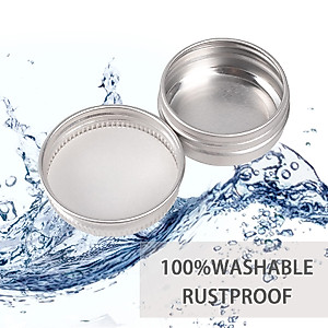 0.5 oz Screw Top Aluminum Tin Jar with Screw Lid and Blank Labels (Silver - Pack of 32)