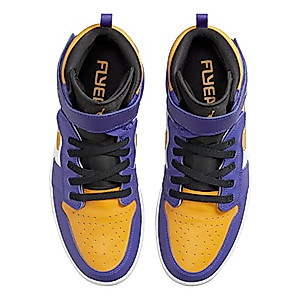 Nike Men's Air Jordan 1 Hi Flyease Sneakers, Dark Concord/Taxi-White-Black, 11