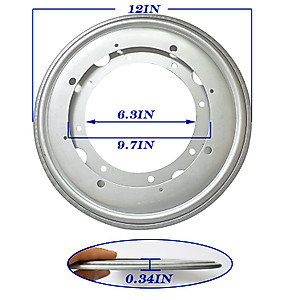 2Pack Lazy Susan Hardware, 12" Rotating Bearing Plate 5/16” Thick, 1000lbs Lazy Susan Turntable Swivel Base for Rotating Table, Serving Tray, Kitchen Storage, Book Rack, Corner Shelves, Dollhouse