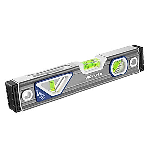 WORKPRO 10 Inch Torpedo Level, Small Leveler Tool, 3 Bubble Vials, Verti. Site, for Conduit Bending, Aluminum Alloy Construction