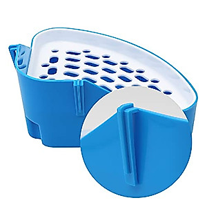 Rabbit Litter Box Pet Corner Litter Box Pet Potty Trainer Toilet for Small Animal Hamster Chinchilla Guinea Pig Cat Bunny Ferret (Blue)