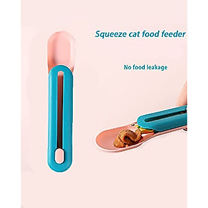 Nuatpetin Cat Food Spoon, Safe Cat Strip Squeeze Spoon, Reusable Cat Strip Lickable Liquid Treat Universal BPA Free Pet Feeder Spoon, Cat Wet Food Spoon, Pet Feeder Cat Treats Spoon Plastic